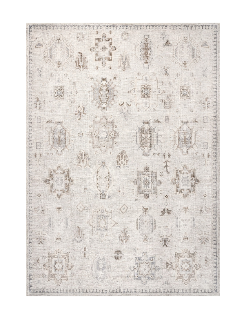 Ashanti - Beige & Off White Vintage Persian Distressed | Washable Rug ...