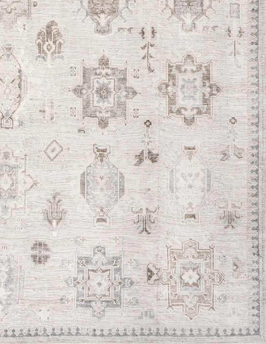 Ashanti - Beige & Off White Vintage Persian Distressed | Washable Rug ...